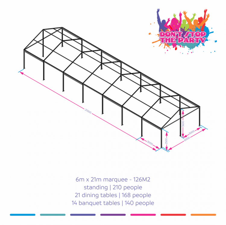 Marquee - Structure - 6m x 21m | Don't Stop The Party Hire Group