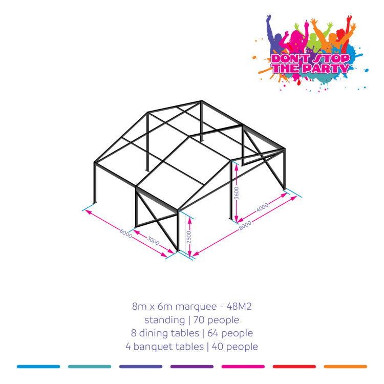 Marquee - Structure - 8m x 6m | Don't Stop The Party Hire Group